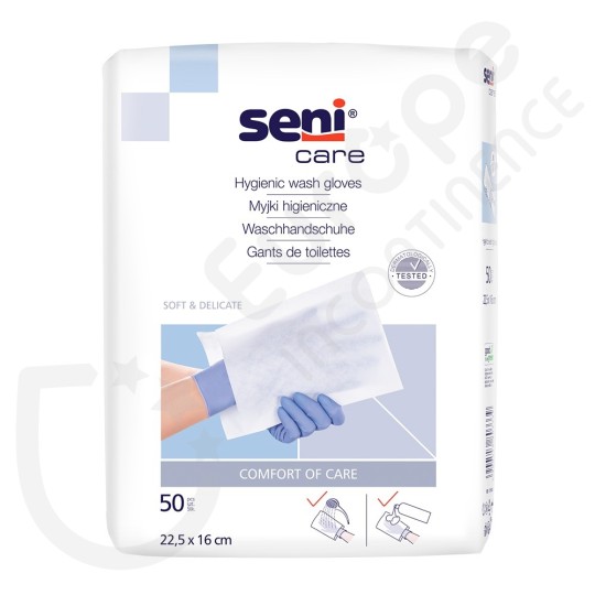 Seni Care Laminated Hygienic Wash Gloves - 50 pieces